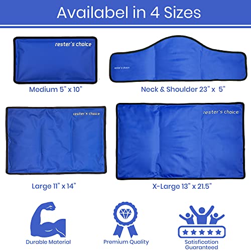 Rester's Choice Extra-Large Gel Ice Pack (13" x 22") - Reusable, Flexible, Durable - Ideal for Back, Shoulder, Knee (Blue, 1 Pack, X-Large)