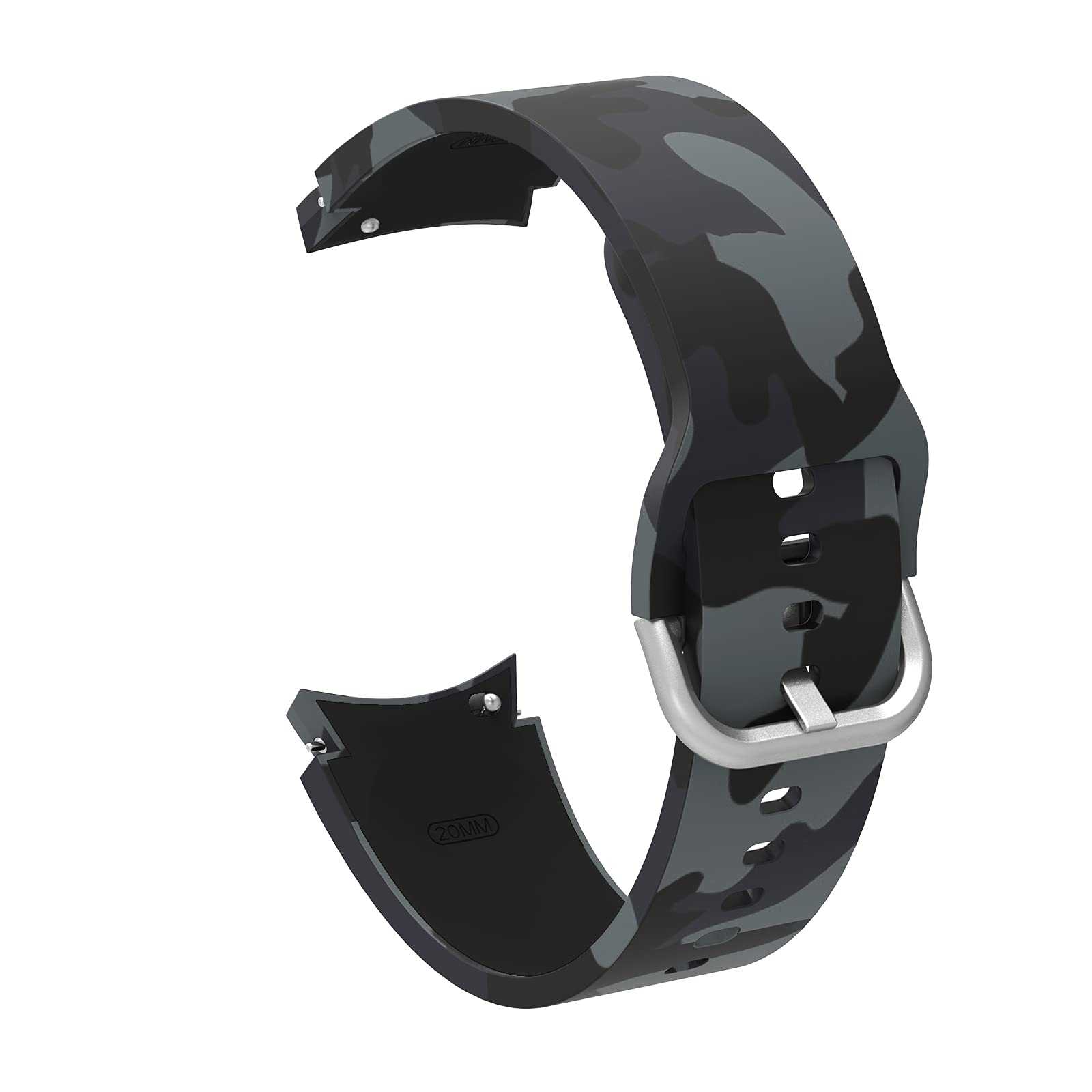 VeveXiao Strap Compatible with Samsung Galaxy Watch 4 40mm/44mm band, Printed Soft Silicone Replacement Straps for Galaxy Watch 4 Classic 42mm/46mm WristBand (grey)