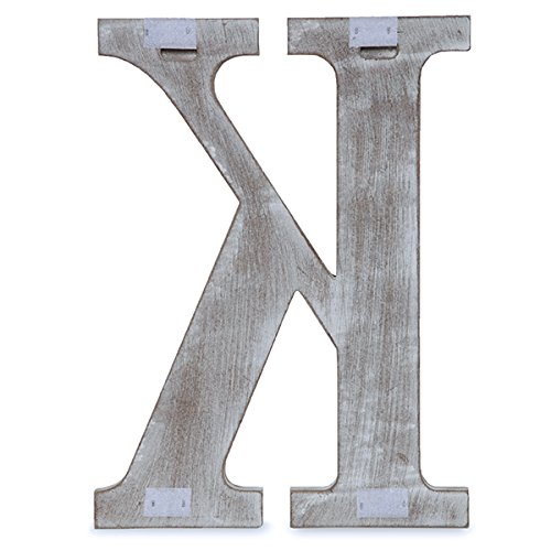 The Lucky Clover Trading K Wood Block, 14" L, Charcoal Grey Wall Letter, Gray