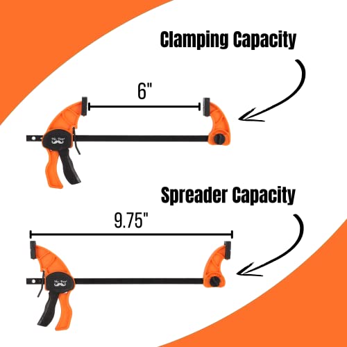 Mr. Pen- Bar Clamps For Woodworking, 6", 2 Pack, Clamp/Spreader, Quick Grip Clamps, Woodworking Clamps, Bar Clamps, Quick Clamps, Trigger Clamp, Quick Clamps for Woodworking.