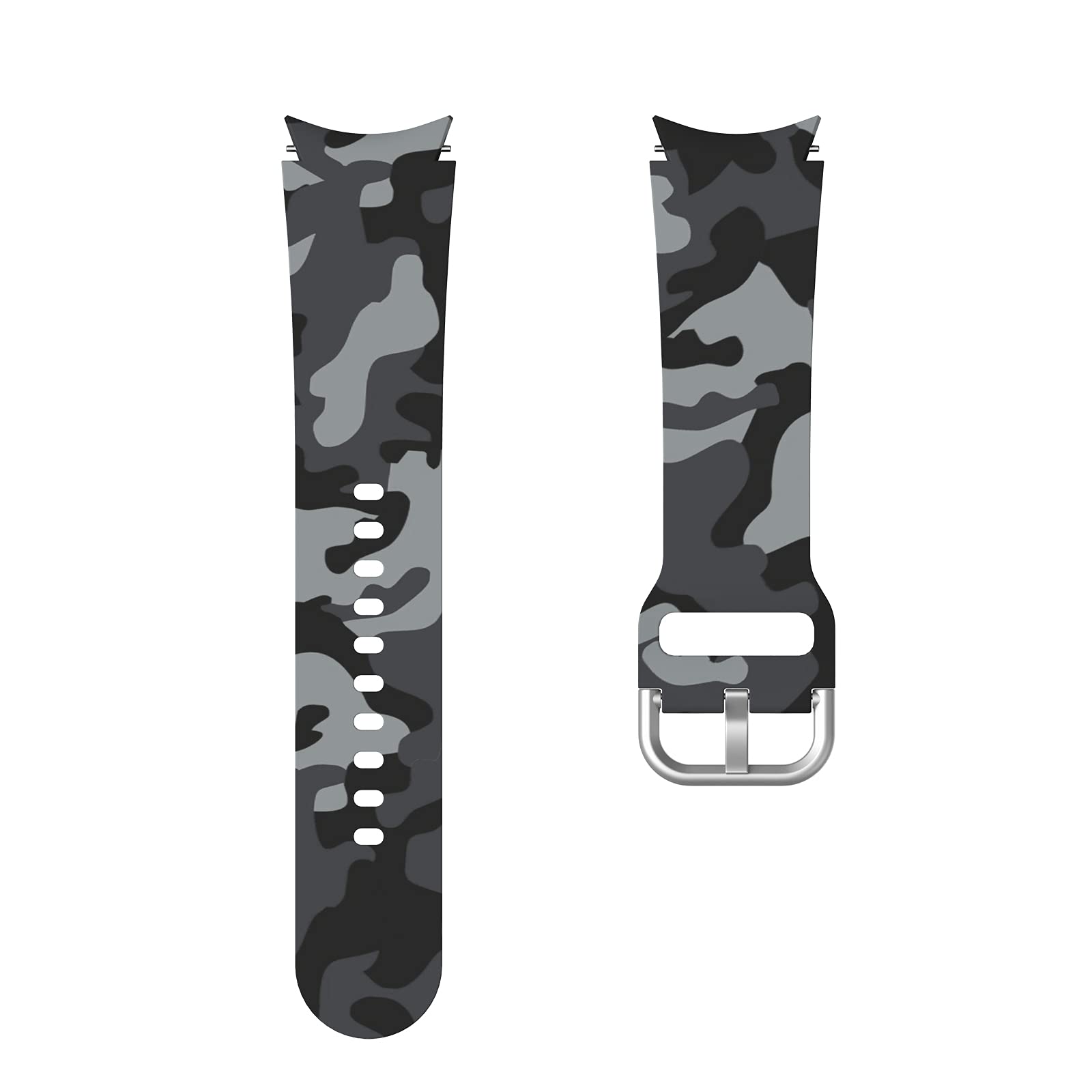 VeveXiao Strap Compatible with Samsung Galaxy Watch 4 40mm/44mm band, Printed Soft Silicone Replacement Straps for Galaxy Watch 4 Classic 42mm/46mm WristBand (grey)