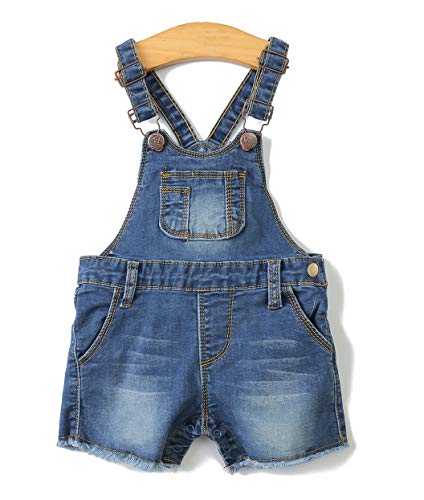 KIDSCOOL SPACE Baby Boy Girl Jean Shorts,Toddler Denim Cute Summer Shortalls,Blue,12-18 Months