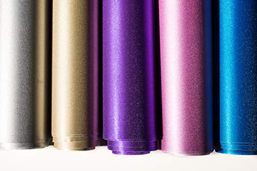 Cricut Shimmer Vinyl Sheets, 12” x 24” (3), Adhesive Decal Roll - Cotton Candy Sampler - Pink, Silver, Light Blue