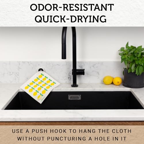 Nordhus Design Swedish Dishcloths for Kitchen, 10 Cloths, Made in Sweden - Reusable, Washable Cellulose Cotton Kitchen Cloths - Replace Paper Towels, Wipes, Sponges, Dish Rags