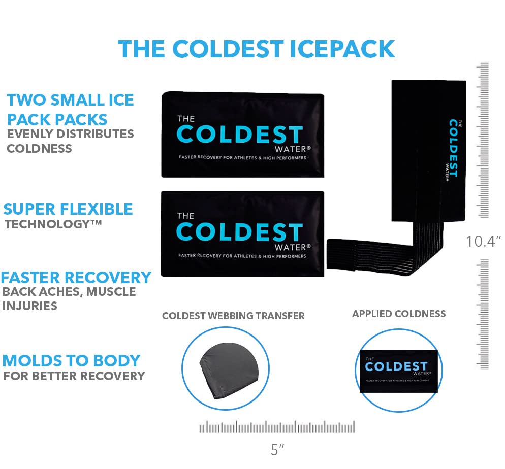 The Coldest Ice Pack - Gel Ice Packs Reusable Cold Therapy Pack (Best for Pain and Injuries of Knee, Shoulder, Foot, Back, Ankle, Neck, Hip, Wrist) Multiple Sizes (5.5" x 7" (Pack of 2))