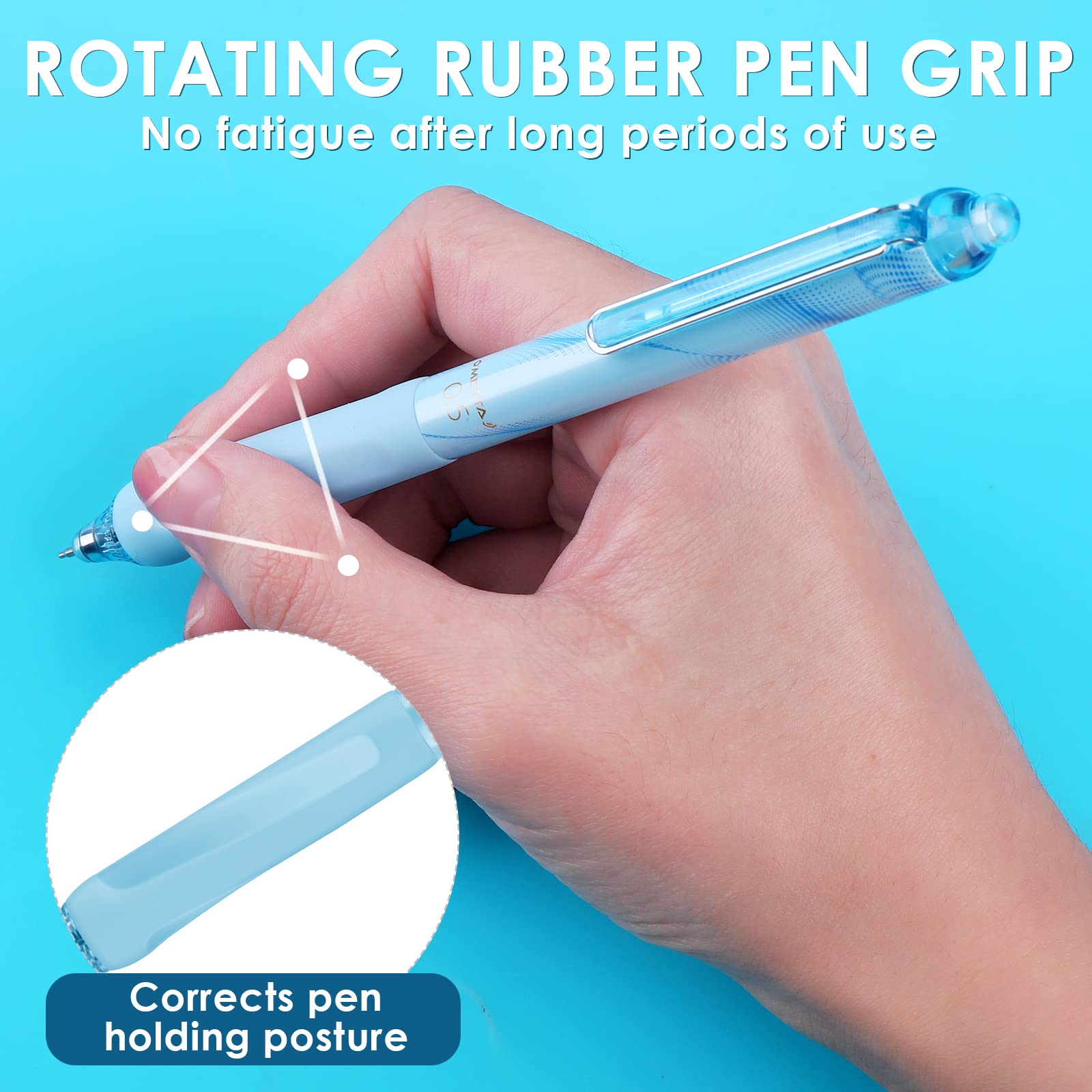 cobee Retractable Gel Ink Pens, 6 Pack 0.5mm Fine Point Black Ink Ballpoint Pen with Super Soft Grip, Quick Drying Writing Pen, Cute Ball Point Pens for Office School Supplies Drawing, Smooth Writing