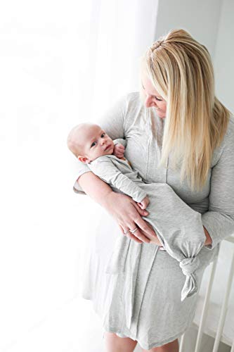 Posh Peanut Infant Gown - Unisex Soft Baby Clothes - Viscose from Bamboo Infant Layette Swaddle Wear- 0-3 Months (Athletic Heather)