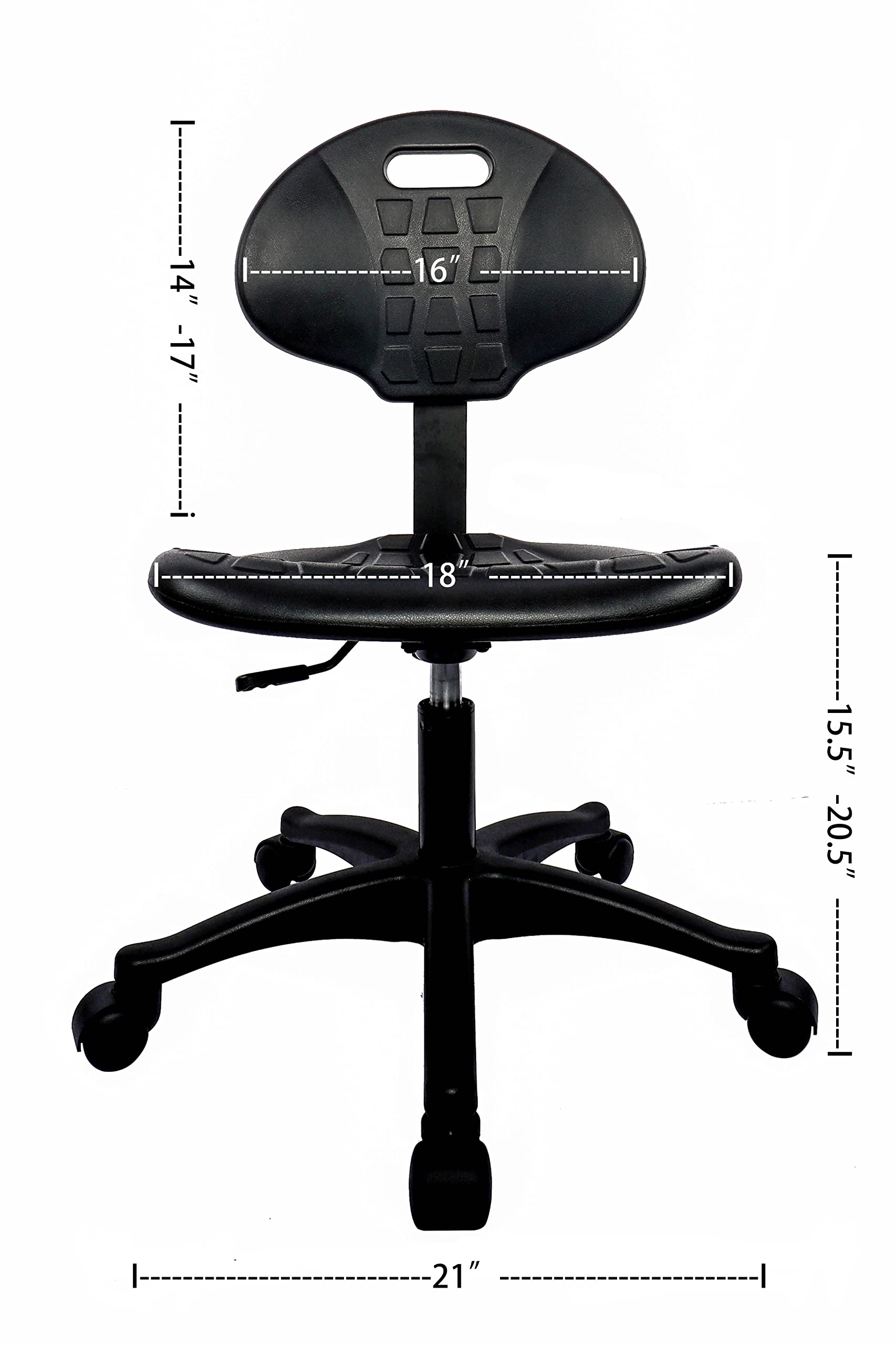 TAKE UR SEAT Ultimate All Purpose Stool, Heavy Duty, Built and Shipped Within 24 Hours, Desk Height 16-21", Great for Medical, Lab, Cleanroom, Spa, Salon, Office, Shop, Garage (Nylon)