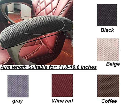 Isccdy Soft Chair Arm Pad Covers Over,Simple Durable Washable Office Chair Armrest Slipcovers Covers Pads (2 Pcs/Set) (Gray)