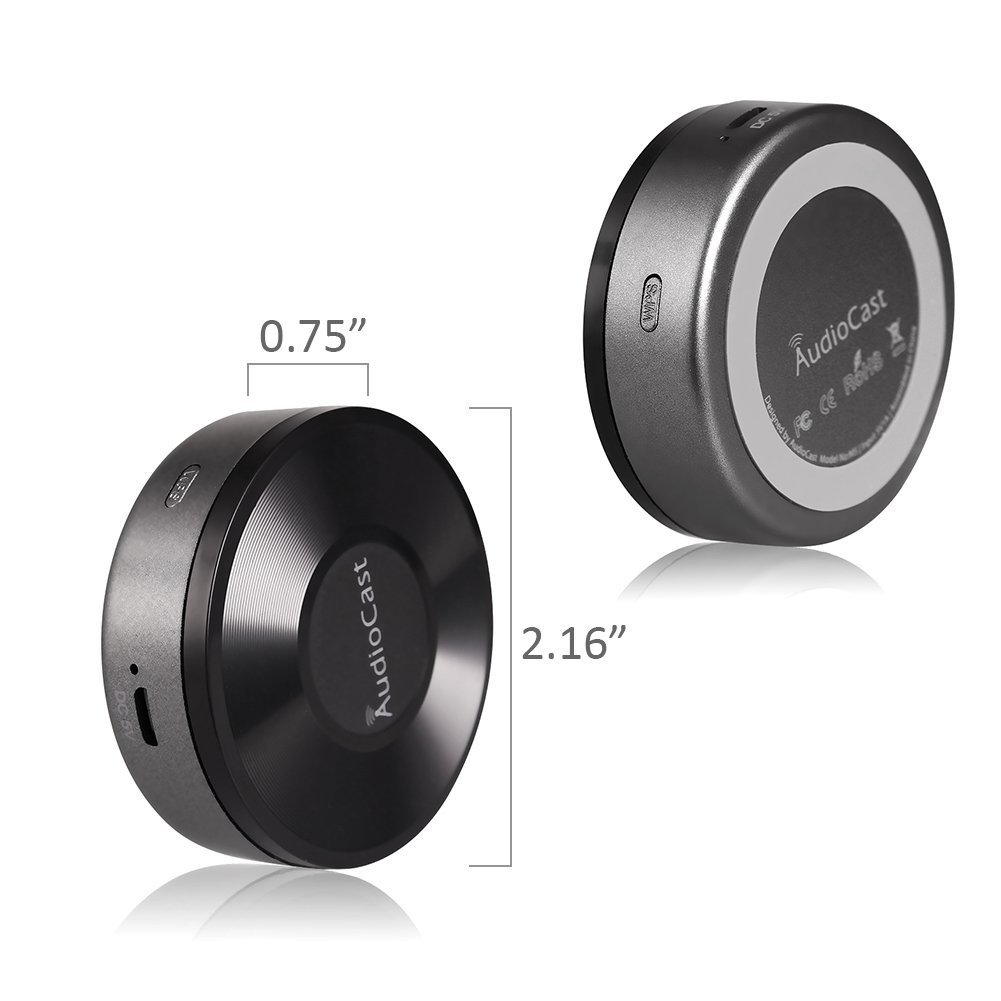ACEMAX M5 AudioCast WiFi Wireles Audio Adapter Airplay DLNA Spotify iHeartRadio Supporting Stream Audio to Speaker Systems Over 2.4G Wi-Fi Network Multi Room Supported