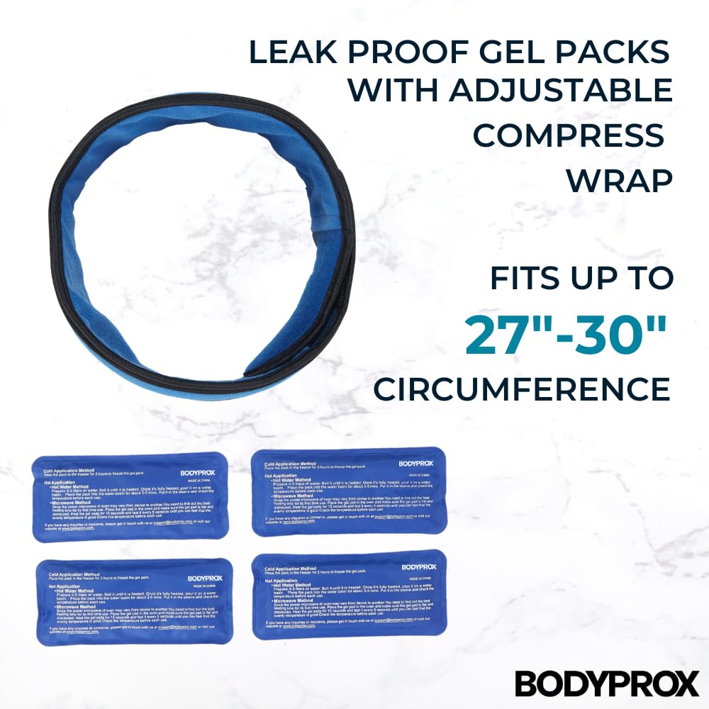 Bodyprox Face ice Pack for Jaw, Head and Chin, Adjustable Hot and Cold Wrap for Wisdom Teeth and TMJ Pain Relief, Nylon, Blue