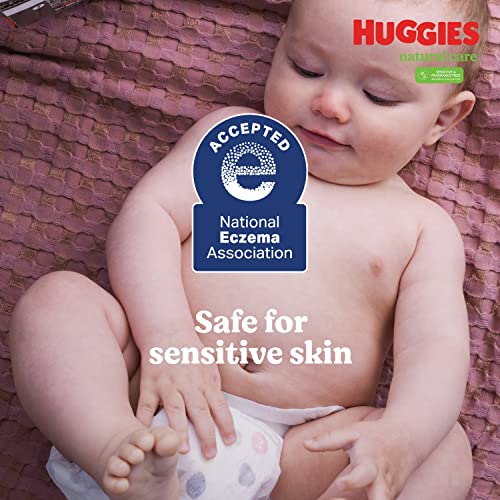 Baby Wipes, Huggies Natural Care Sensitive Baby Diaper Wipes, Unscented, Hypoallergenic, 8 Flip-Top Packs, 56 Count (Pack of 8)