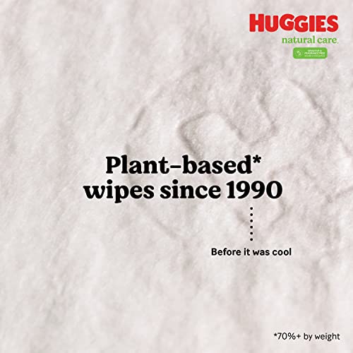 Baby Wipes, Huggies Natural Care Sensitive Baby Diaper Wipes, Unscented, Hypoallergenic, 8 Flip-Top Packs, 56 Count (Pack of 8)