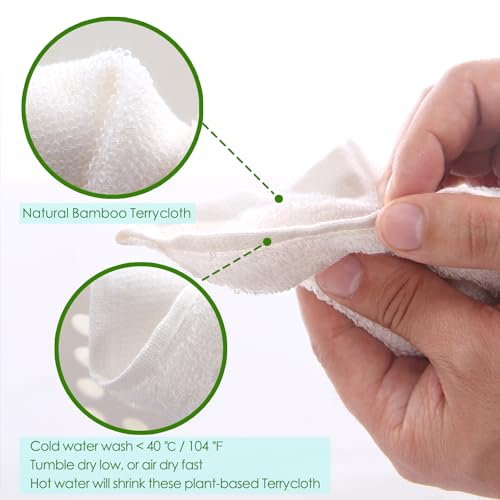 Dish Cloths 6 Pack, 10x14 inch Small Kitchen Washcloths for Washing Dishes, Lint Free Fast Dry Reusable Cleaning Cloth, Ultra Soft & Scratch Free Terry Dish Rag, Easy to Rinse White Dishcloths