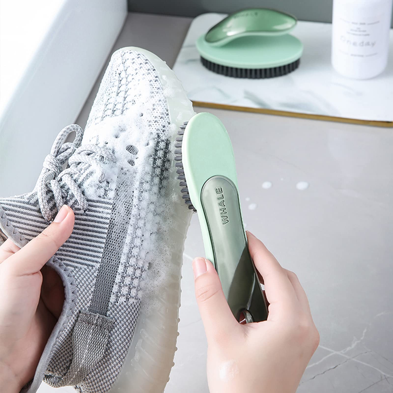 Ganganmax Scrub Brushes for Cleaning Stain Brush Laundry Cleaning Brush Soft Laundry Brush Shoe Brush Sneaker Brush Clothes Fabric Scrub Brush Laundry Scrub Brush Pack 2