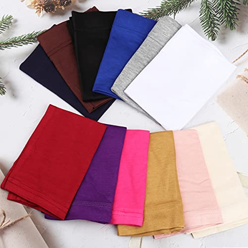 12 Pieces Under Scarf Hijab Cap Under Caps for Turban Head Wraps Scarf Solid Color Hijab Tube Unisex Stretch Dreadlocks Tube Neck Cover