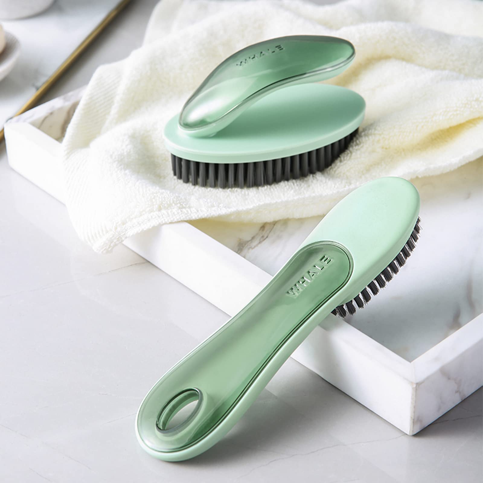 Ganganmax Scrub Brushes for Cleaning Stain Brush Laundry Cleaning Brush Soft Laundry Brush Shoe Brush Sneaker Brush Clothes Fabric Scrub Brush Laundry Scrub Brush Pack 2