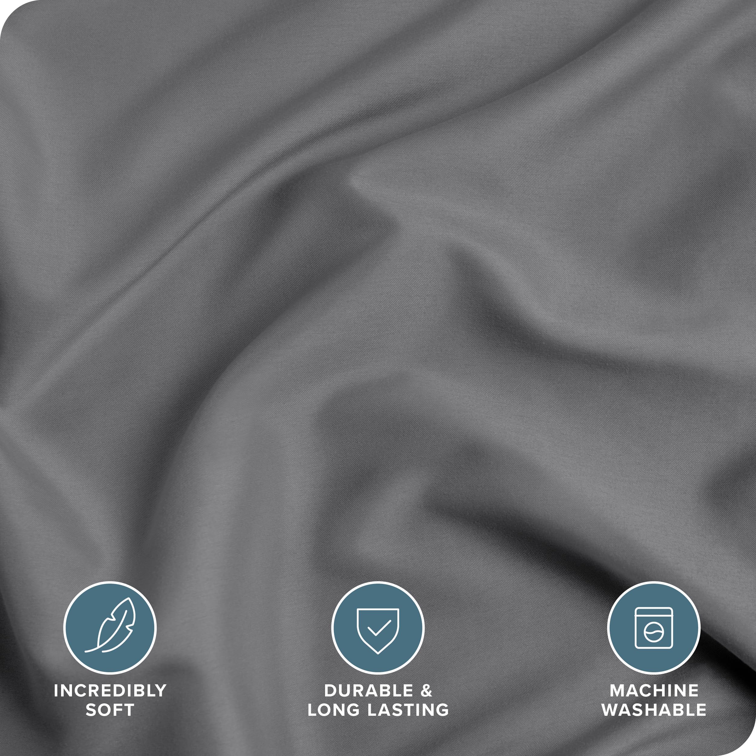 Bare Home Duvet Cover - Queen Size Bedding Set - Premium 1800 Super Soft Collection - Lightweight, Cooling - Soft Breathable Duvet Cover (Queen, Grey)