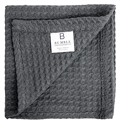 Premium Dish Cloths (12”x 12”, 8 Pack) – Waffle Weave Dish Cloth – 270 GSM – Cotton Kitchen Dish Cloth Set – Highly Absorbent Dish Towels Set (Grey)