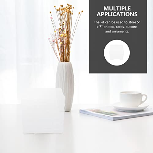 SEWACC 2 Sets 5x7 Clear Photo Storage Box Large Photo Case Picture Keeper with 12pcs Inner Boxes Classified Photos Container Greeting Card Organizer for Craft Stickers Stamps
