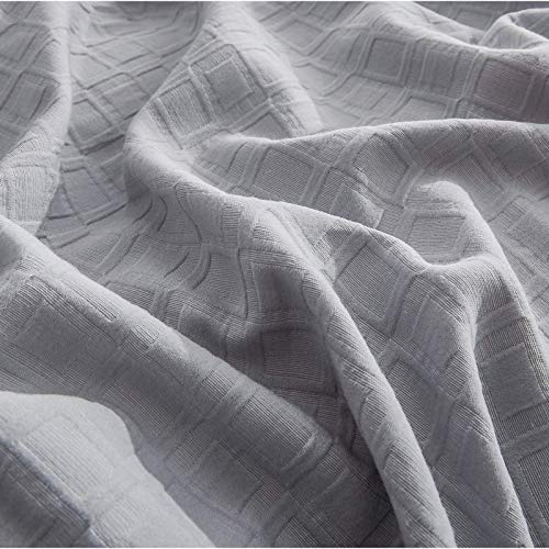 David's Home Cotton Blended Duvet Cover Set King, Ultra Soft Cozy Check Gingham Comforter Cover Set, Yarn Dyed Geometry Plaid Bedding 3 PCS for All Season, 106"x92", Light Grey