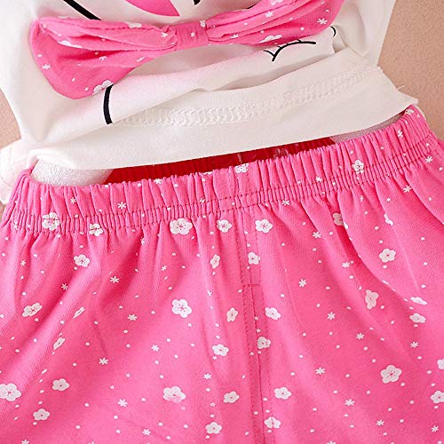Easter Outfits Baby Girl Clothes Summer Outfits Short Sets 2 Pieces with T-Shirt + Short Pants (Red, 12-18 Months(80))