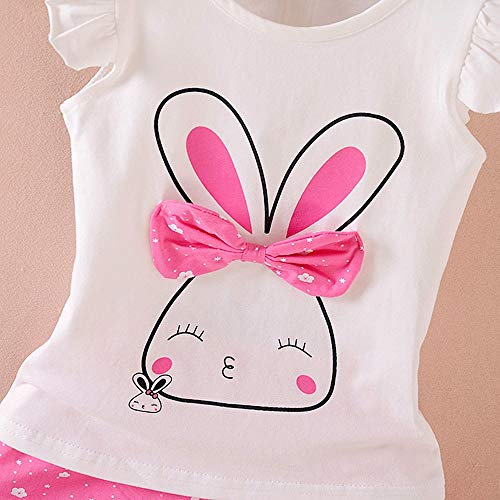Easter Outfits Baby Girl Clothes Summer Outfits Short Sets 2 Pieces with T-Shirt + Short Pants (Red, 12-18 Months(80))