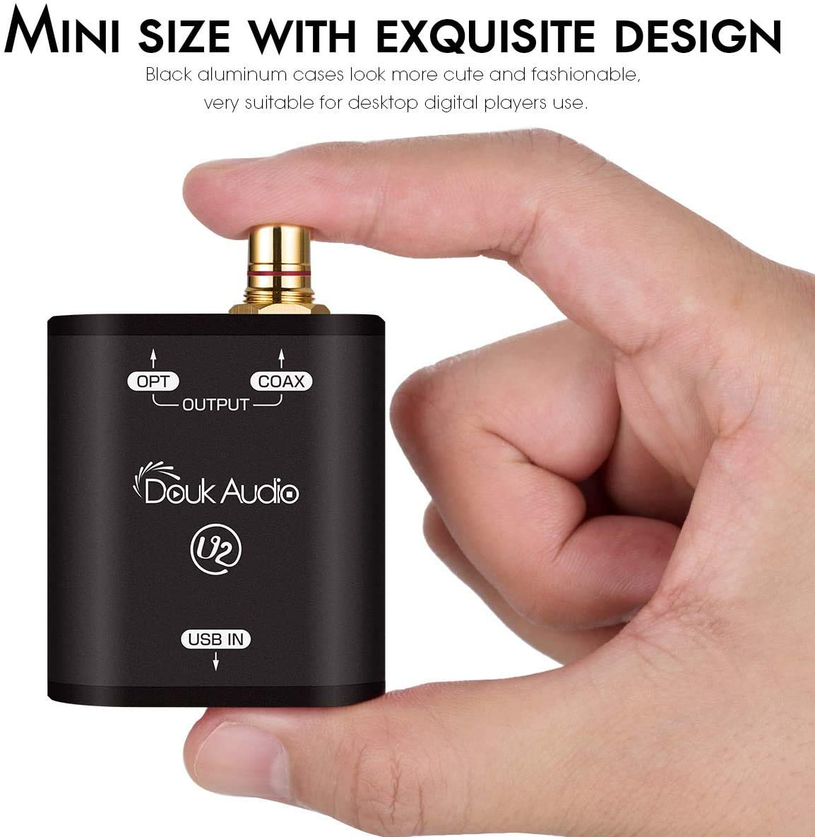 Douk Audio U2 XMOS XU208 Digital Interface, USB to TOSLINK Coaxial/Optical Audio Adapter, for DAC/Preamp/Amplifier, Support PCM & DSD64 (Upgrade Version)