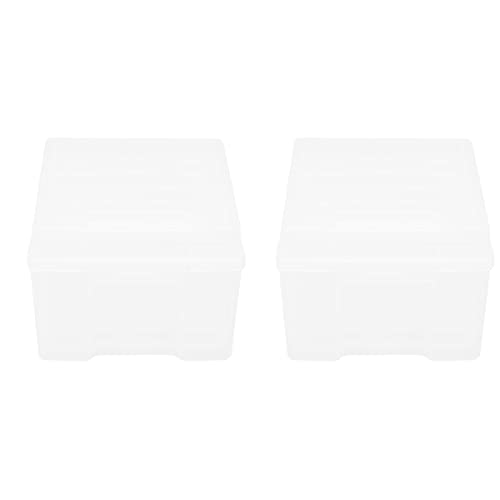 SEWACC 2 Sets 5x7 Clear Photo Storage Box Large Photo Case Picture Keeper with 12pcs Inner Boxes Classified Photos Container Greeting Card Organizer for Craft Stickers Stamps
