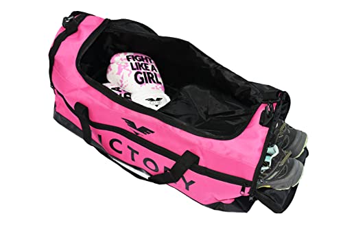 Victory Martial Arts Large Breathable Duffle Bag for MMA Gear, Boxing Gear, Gym or other Sports (Pink)