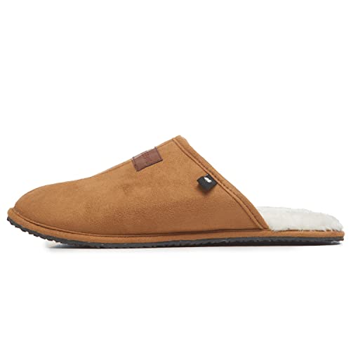 Lucky Brand Micro-Suede Scuff Indoor Slippers for Men with Plush Lining