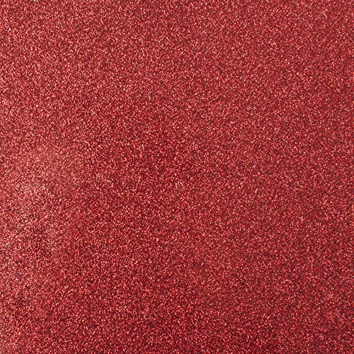 Cricut Smart Glitter Iron On (13 in x 3 ft), Iron On Vinyl Roll for DIY Projects, Matless Cutting, All Surface Applicable, Washable HTV for Stickers & Home Decor, Cricut Maker 3 & Explore 3, Red