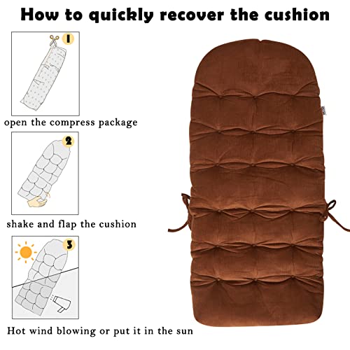 Big Hippo Adirondack Chair Cushion, Patio Rocking Chair Cushions for High Back Chair 44x19x4 inch (Brown, 1)