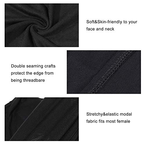 GERINLY Black Under Hijab Scarf Women's Ninja Jilbab Cap Stretch Full Neck Coverage Hijabs for Sport (Black)