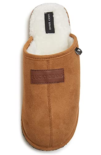 Lucky Brand Micro-Suede Scuff Indoor Slippers for Men with Plush Lining