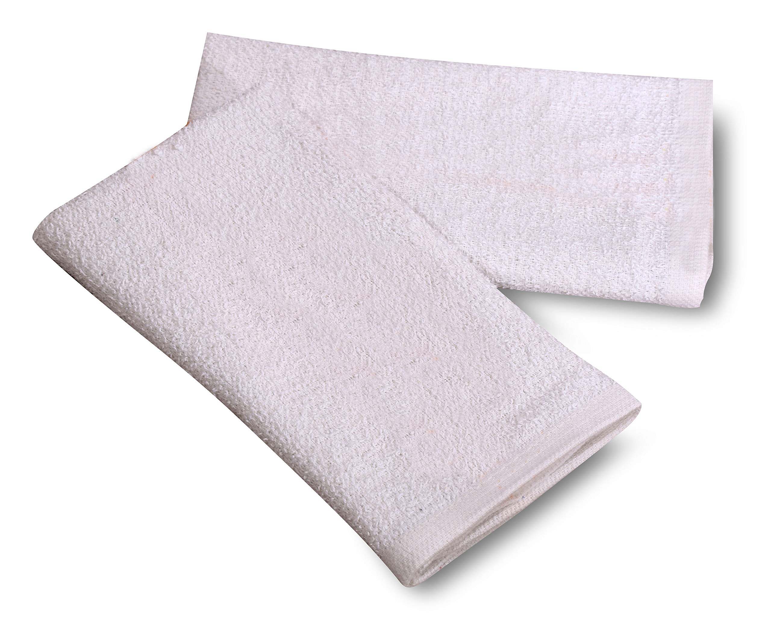 GOLD TEXTILES 36 PC New Cotton Blend White Restaurant Bar Mops Kitchen Towels 28oz (3 Dozen) (36, White)