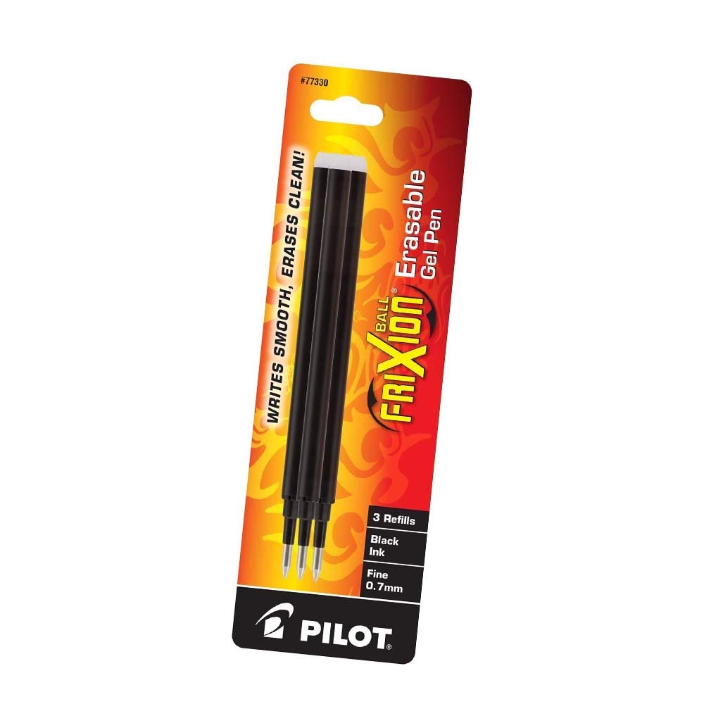 Gel Ink Refills for Erasable Pens, Fine Point, Black Ink, 3-Pack
