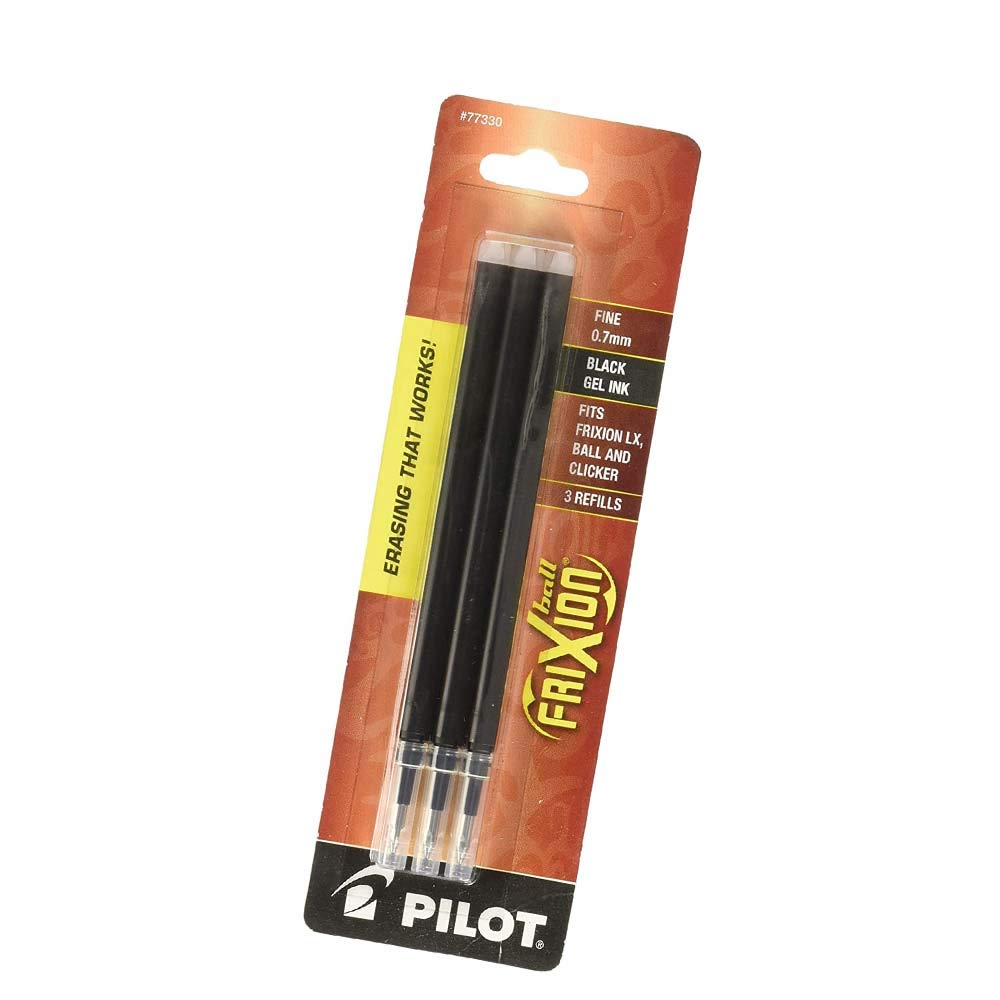 Gel Ink Refills for Erasable Pens, Fine Point, Black Ink, 3-Pack