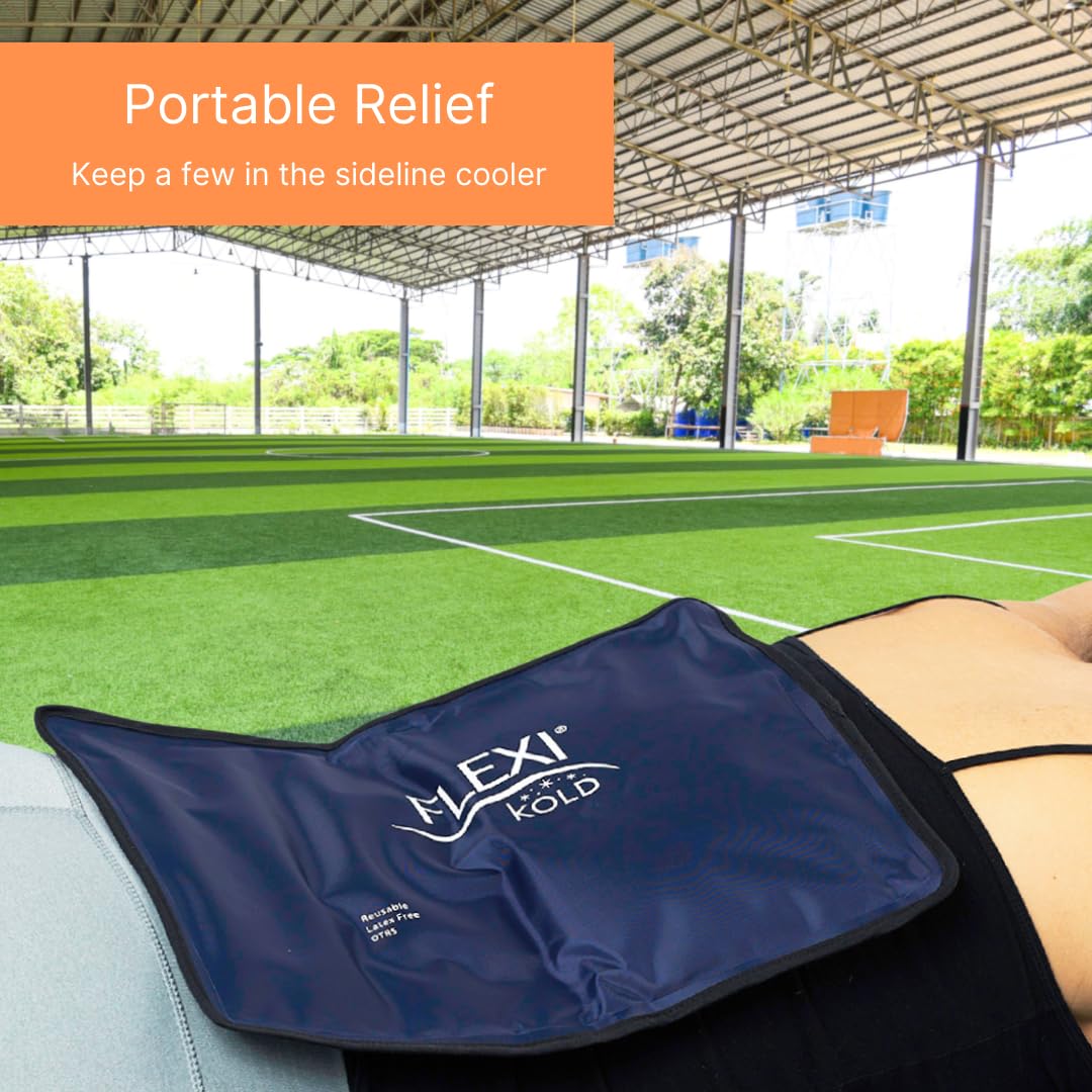 2 FlexiKold Gel Ice Packs (Standard Large: 10.5" x 14.5") - Reusable Cold Pack for Injuries, for Back Pain Relief, Migraine Relief Pad, After Surgery, Postpartum, Headache, Shoulder - 6300-COLD 2PK