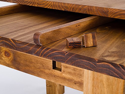 B.R.A.S.I.L.-Möbel TableChamp Dining Table Rio 55.1 x 31.5 Brazil Solid Wood Pine Oiled Farmhouse Living Room Extension Extendable Optional Pinewood