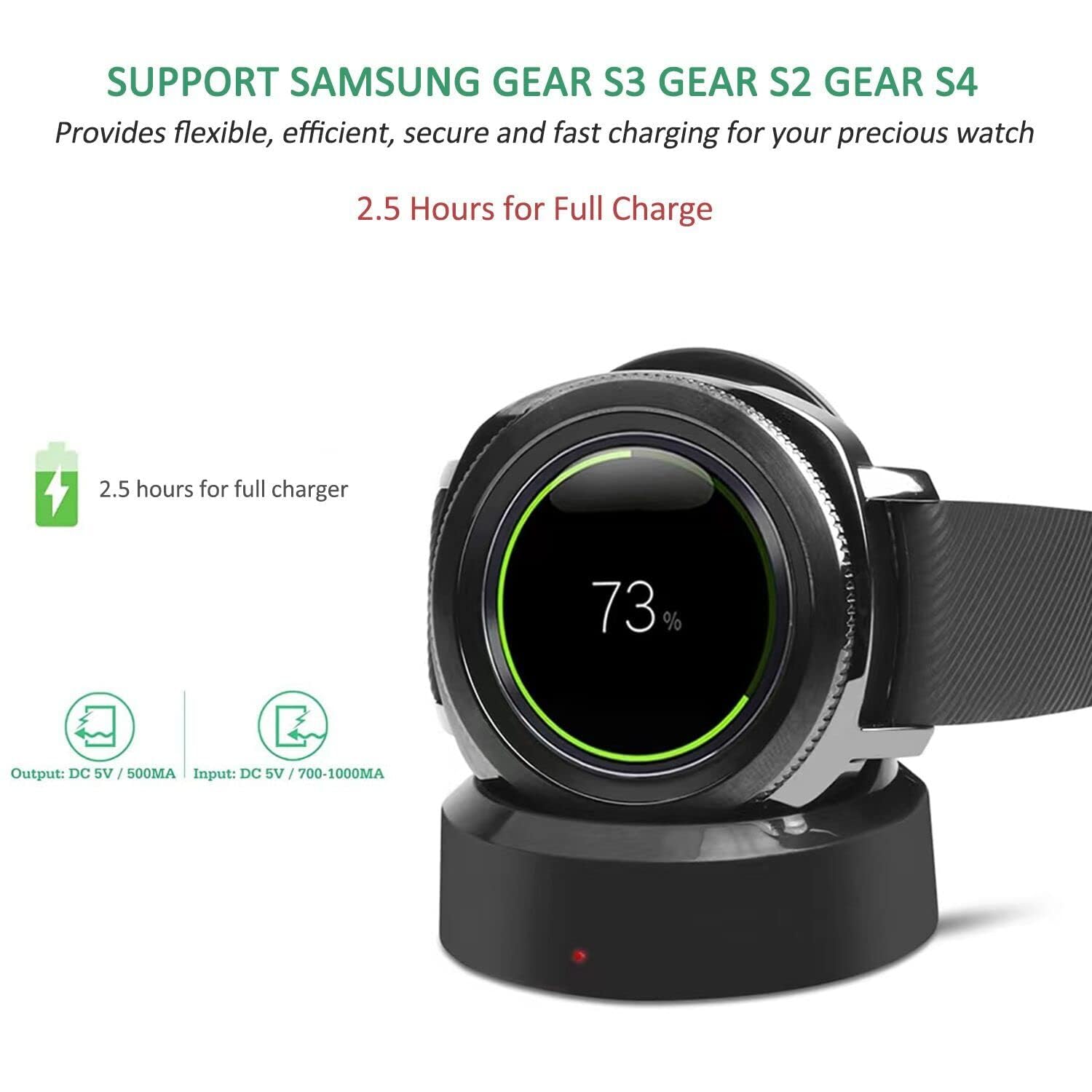 for Samsung Galaxy Watch harger, Fast Charging Magnetic Dock Stand Compatible with Samsung Gear S3 S4 S2
