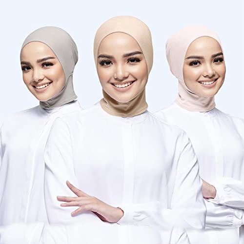 2 Pieces Muslim Jersey Muslim Inner Cap Stretch Turban Hijab Islamic Underscarf Bonnet Head Wear Neck Cover (Black+Coffee)