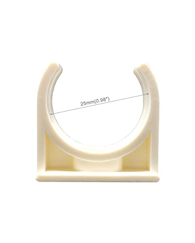 Haozheng PVC Water Pipe Clamps Clips for 25mm/0.98 Inch OD U-Hook TV Trays Tubing Hose Hanger Support Pex Tubing White 20pcs