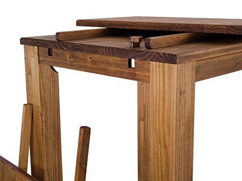 B.R.A.S.I.L.-Möbel TableChamp Dining Table Rio 55.1 x 31.5 Brazil Solid Wood Pine Oiled Farmhouse Living Room Extension Extendable Optional Pinewood