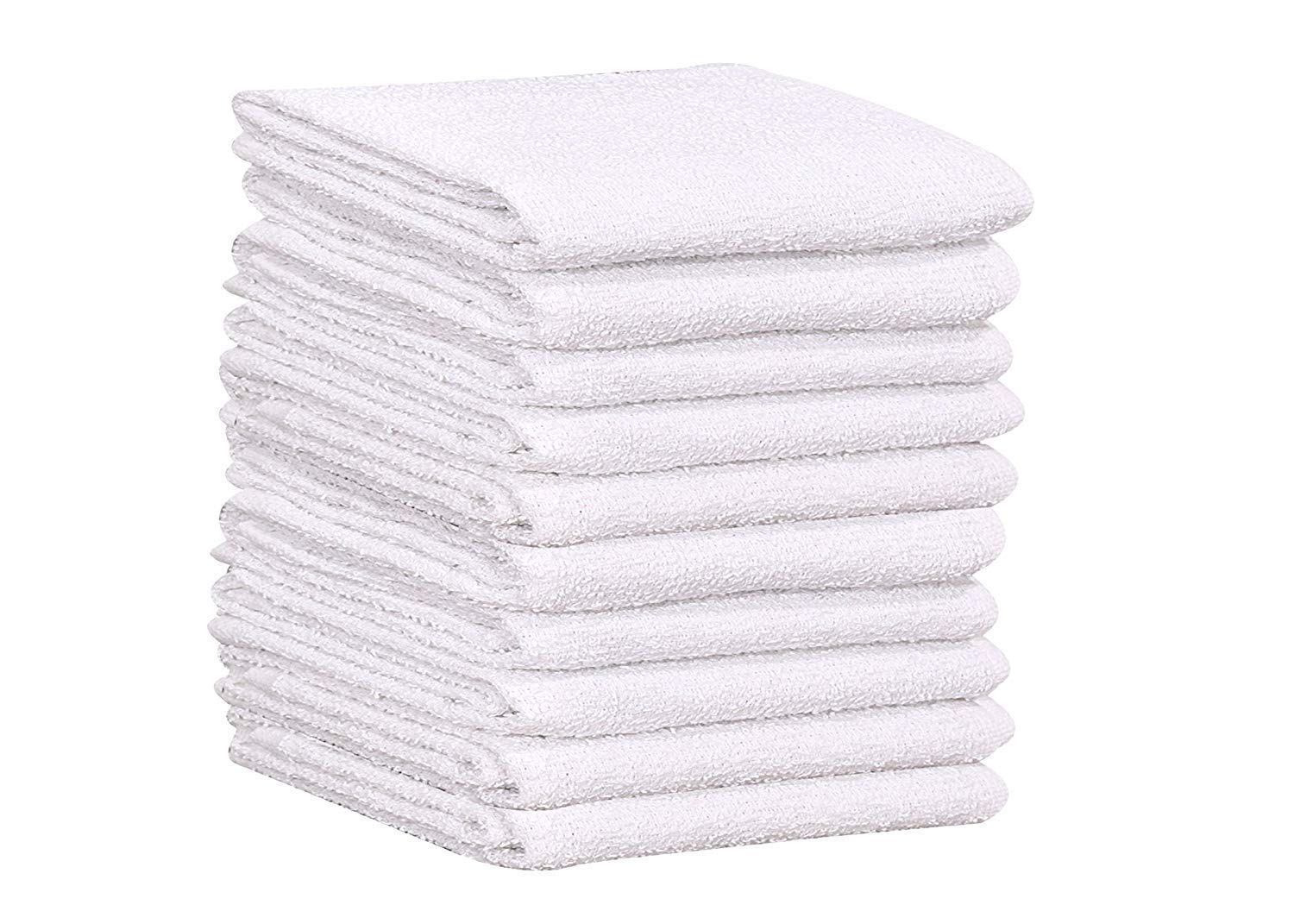 GOLD TEXTILES 36 PC New Cotton Blend White Restaurant Bar Mops Kitchen Towels 28oz (3 Dozen) (36, White)