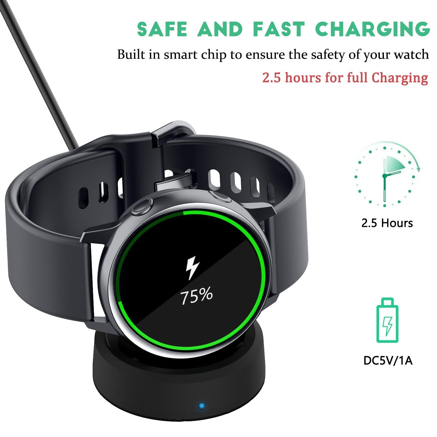 for Samsung Galaxy Watch harger, Fast Charging Magnetic Dock Stand Compatible with Samsung Gear S3 S4 S2
