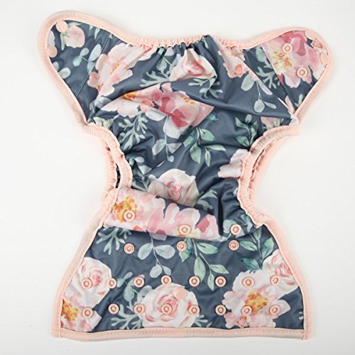 One Size Cloth Diaper Cover Snap with Double Gusset (Rose)