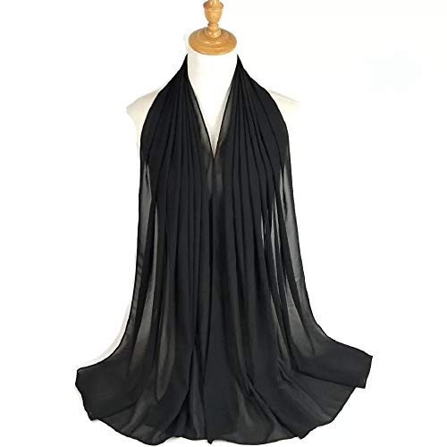 Txameru Hijab for Women Chiffon Hijab Scarfs for Women Shawl (Black)