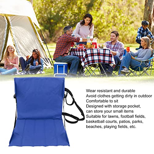 Okuyonic Folding Bleacher Cushion, Portable Oxford Cloth Folding Stadium Seat Lightweight Pearl Cotton for Lawn(Blue)