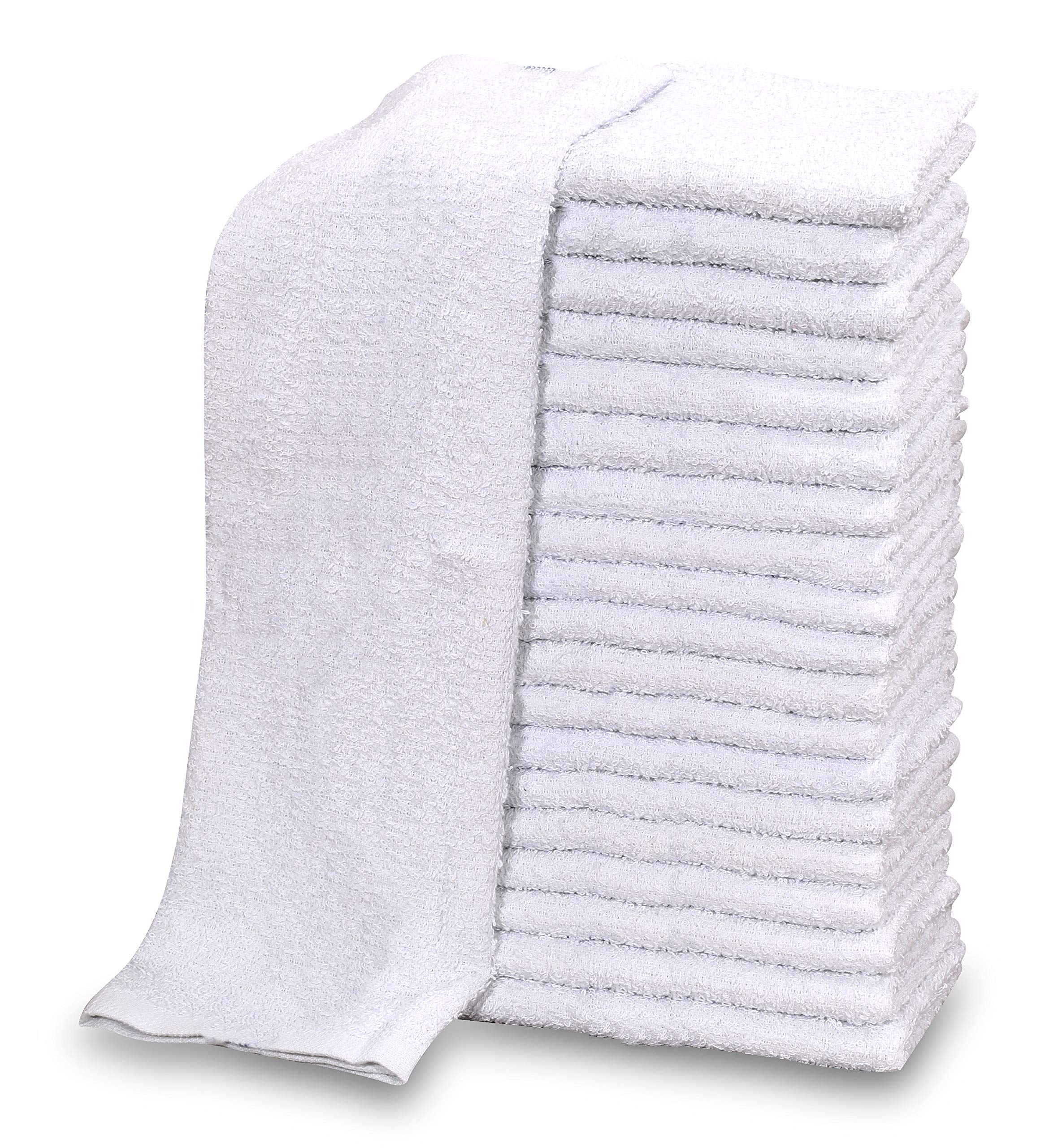 GOLD TEXTILES 36 PC New Cotton Blend White Restaurant Bar Mops Kitchen Towels 28oz (3 Dozen) (36, White)